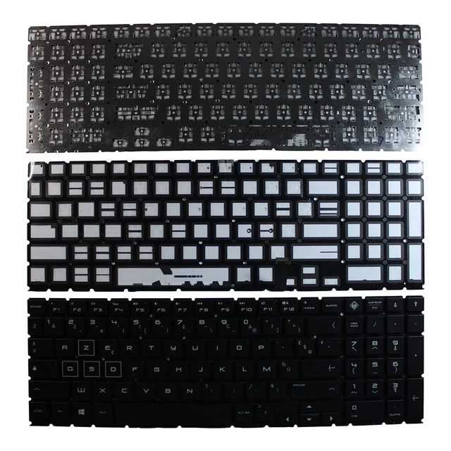 LAYOUT FRANÇAISE RÉTRO-ÉCLAIRÉ noir Clavier Pour HP Omen 15-dc1504na £ ...