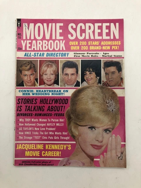 VINTAGE MOVIE SCREEN Yearbook Magazine No. 10 1962 Jackie Kennedy Liz ...
