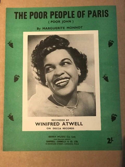 THE POOR PEOPLE Of Paris WINIFRED ATWELL sheet music chart piano vocal ...