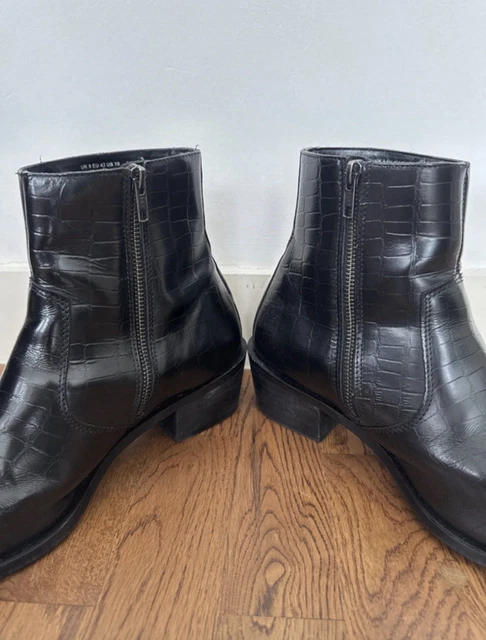 RED TAPE MENS Black snake skin leather Cuban heal boots size 9 £23.58 ...