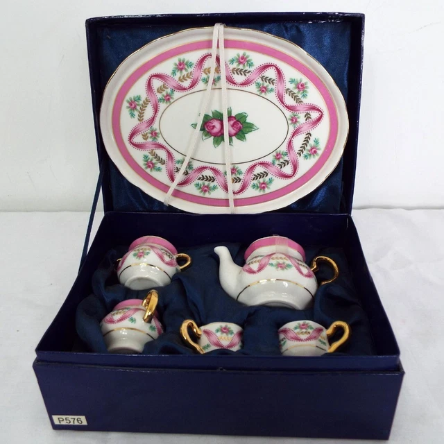 VINTAGE REGAL CHINA Miniature Tea Set With Box £20.00 - PicClick UK