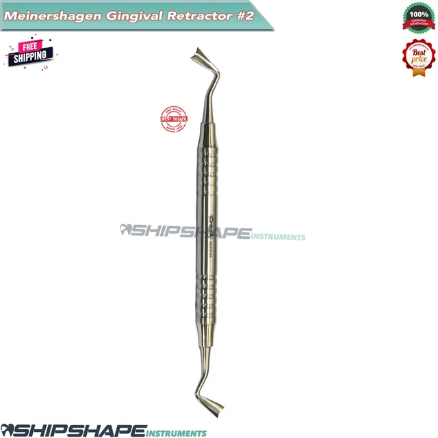 DENTAL GINGIVAL RETRACTOR # 2 Meinershagen Stainless Steel Gum Tissue ...