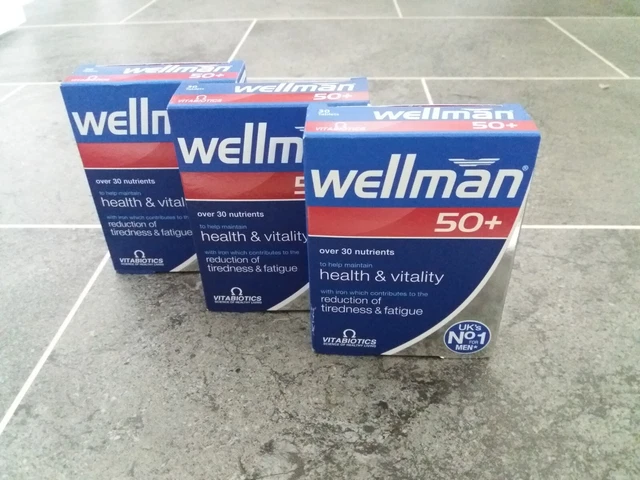 WELLMAN 50 PLUS Health & Vitality Tablets x 3 Packs - 30 Count £15.61 ...