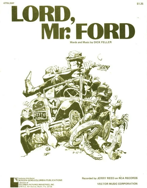 JERRY REED LORD, Mr. Ford Partition Piano/Chant/Guitare/Accords 1974 ...