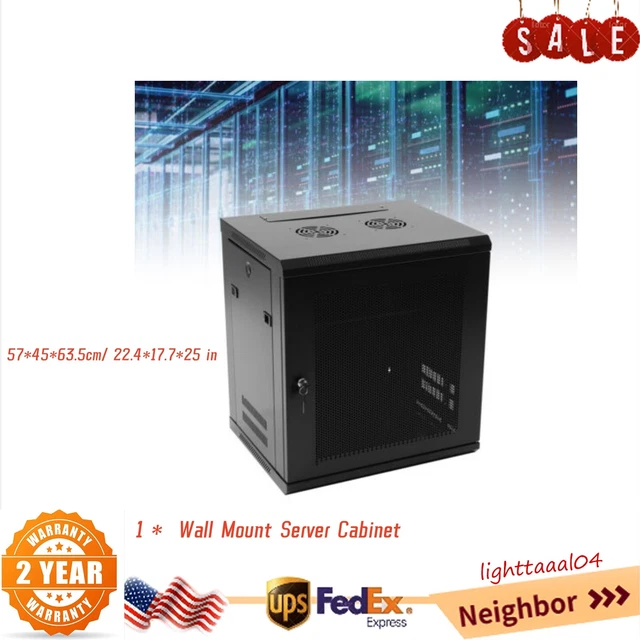 WALL MOUNT NETWORK Server Data Cabinet Enclosure Rack Lock Door w/ Two ...
