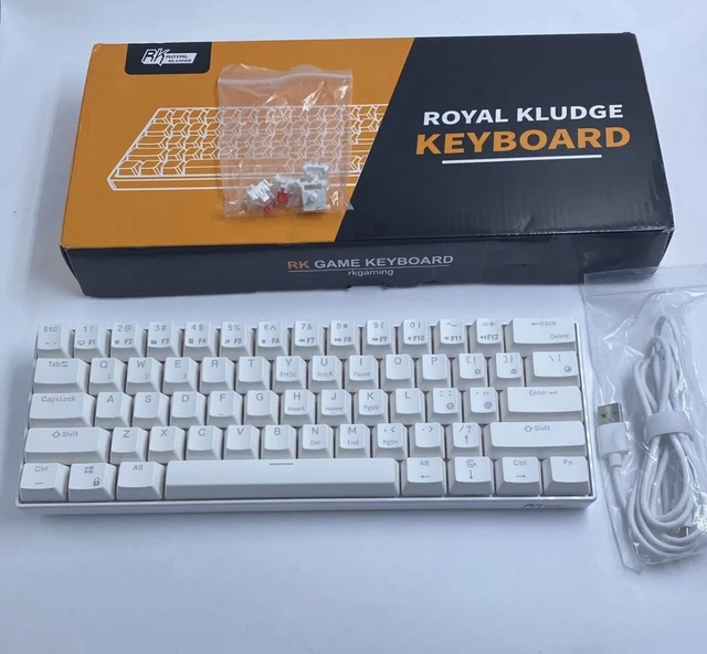 ROYAL KLUDGE RK61 Dual Mode Red Switch Mechanical Keyboard Ice Blue ...