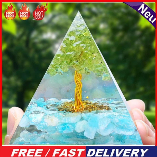 CRYSTAL ENERGY PYRAMID Tree of Mold Wealth Prosperity Heal Gem EUR 8,27 ...
