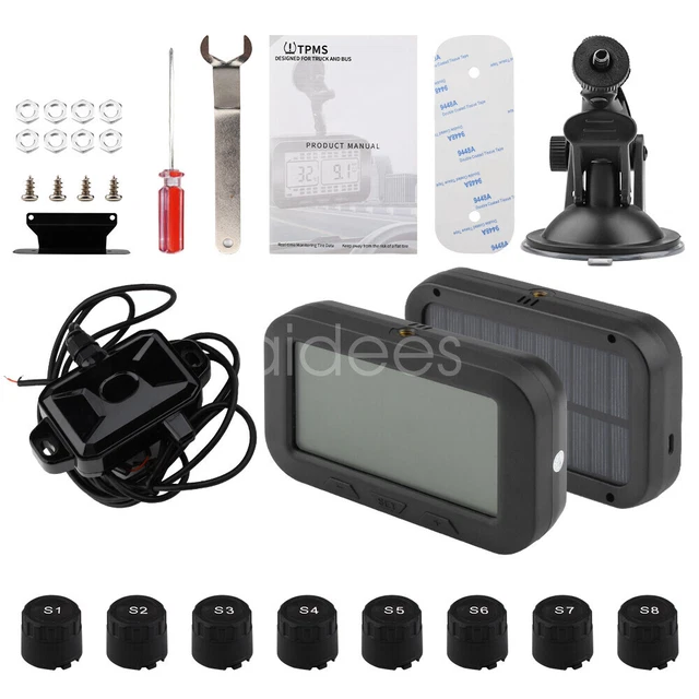 TPMS TRUCK RV Trailer Caravan Solar Tire Pressure Monitoring System - 8 ...