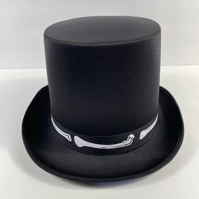 BLACK TALL TOP Hat from Spirit Halloween 6” Tall Skeleton Bone Costume ...