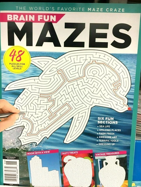 BRAIN FUN MAZES 48 PUZZLES FOR EVERY LEVEL 7/21 BRAND NEWcheese? M25 £6 ...