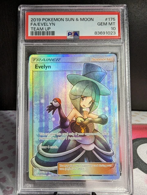POKÉMON EVELYN TEAM Up Ultra Rare Art Complet #175 PSA 10 Gemmes comme ...