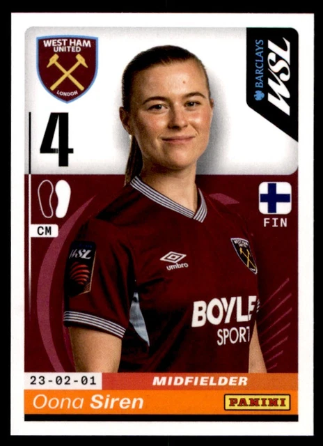 PANINI WSL 2026 Sticker Oona Siren (West Ham United) No. 422 £2.49 ...