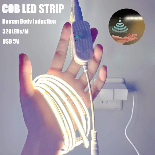 COB LED STRIP Light V5 Human Body Induction Flexible Tape Lights DIY ...