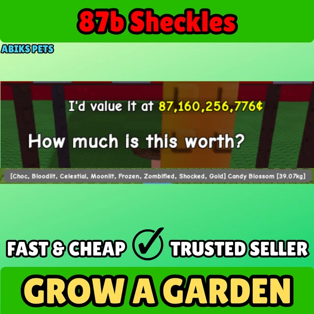 GROW A GARDEN Roblox - 87 Billion Sheckles C$ GaG £1.29 - PicClick UK