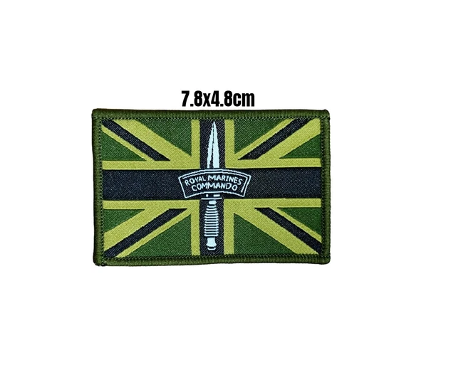 BRITISH ROYAL MARINES Commando Union Jack Flag Embroidered Sew On Patch ...