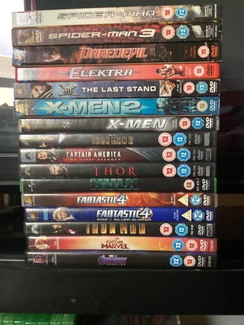 MARVEL SUPERHEROES 16 Movie DVD Bundle Spider-Man X-Men Avengers Thor ...