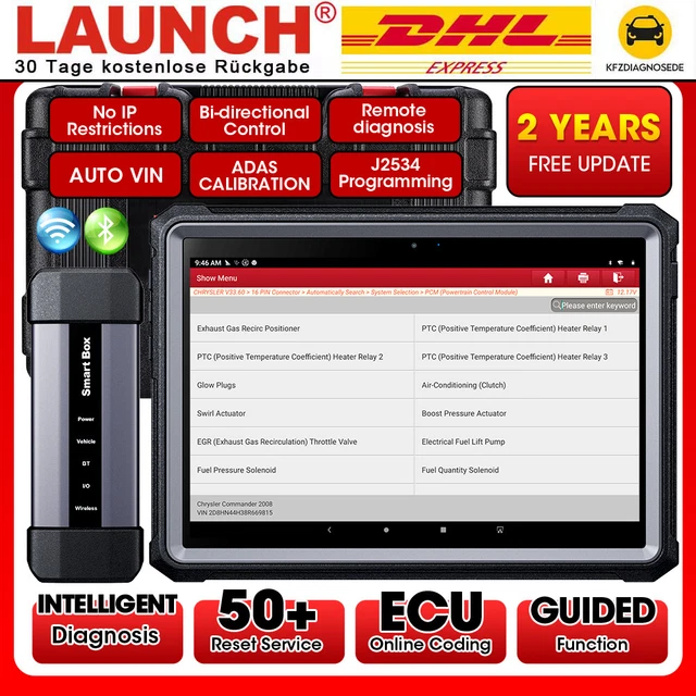 LAUNCH X431 PRO 5 OBD2 Diagnosegerät ALL SYSTEM J2534 ECU Programming ...