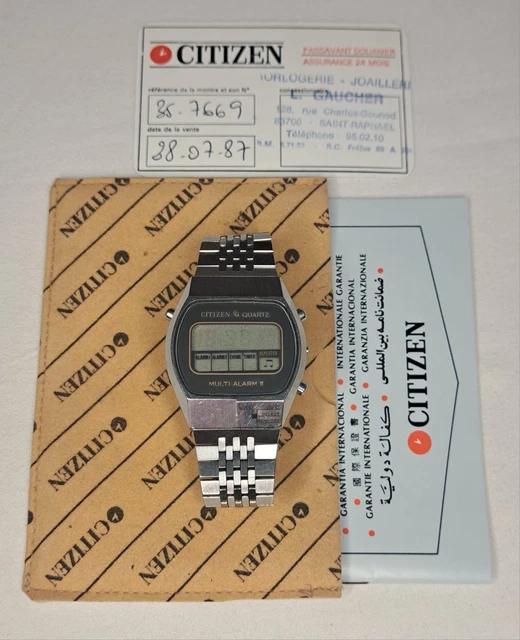 RARE MONTRE VINTAGE CITIZEN LCD CHRONO Multi Alarm Il Quartz 1987 Réf.4 ...