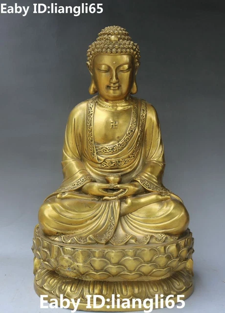 19& CHINA BRONZE Painting 3 Sakyamuni Tathagata Amitabha Buddha Statue Full Set EUR 850,00 ...