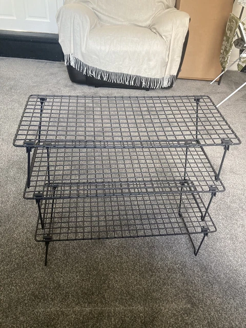 3X IKEA GREJIG Steel Shoe Rack Foldable Stackable Shoe Shelf 58x27cm UK ...