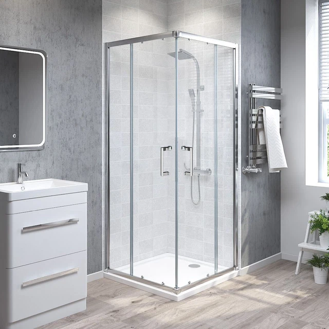 DUSCHABTRENNUNG SCHIEBETÜR DUSCHKABINE Eckeinstieg Duschwand Eck-Dusche ...