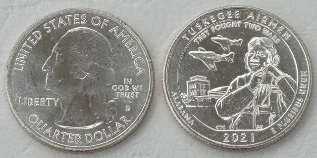 USA QUARTER AMERICA The Beautiful - Tuskegee Airmen D 2021 splendide ...