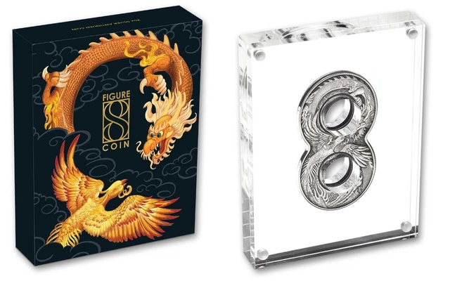 2020 FIGURE 8 DRAGON & PHOENIX 2oz Silver Coin $2 Australia PERTH MINT ...