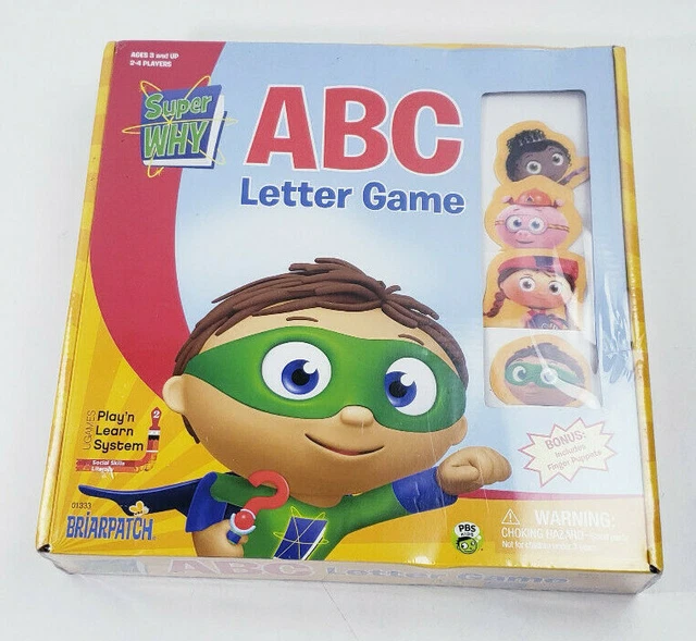 SUPER WHY ABC Letter Game Board PBS kids Finger Puppets The Power To ...
