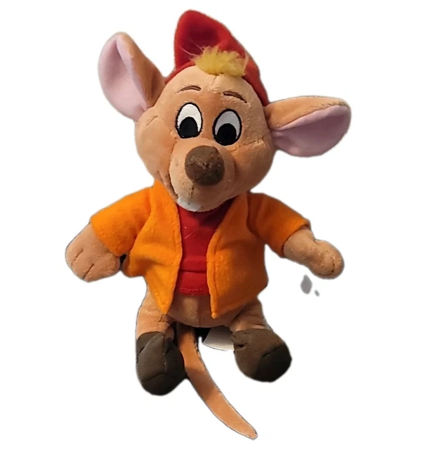 DISNEY STORE CINDERELLA JAQ Mouse Plush Toy 9" Stuffed Animal Orange ...