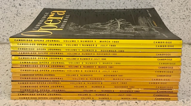 CAMBRIDGE OPERA JOURNAL Volumes 1 - 5 [15 Issues] 1989-1993 $225.00 ...