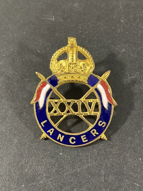 WW2 BRITISH ARMY, XXIV 24th Lancers Officer’s Cap Badge £75.00 ...