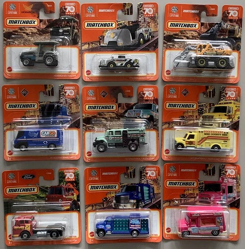 MATCHBOX 70 YEARS Truck Collection 9 Different Models Scale 1:64 ...
