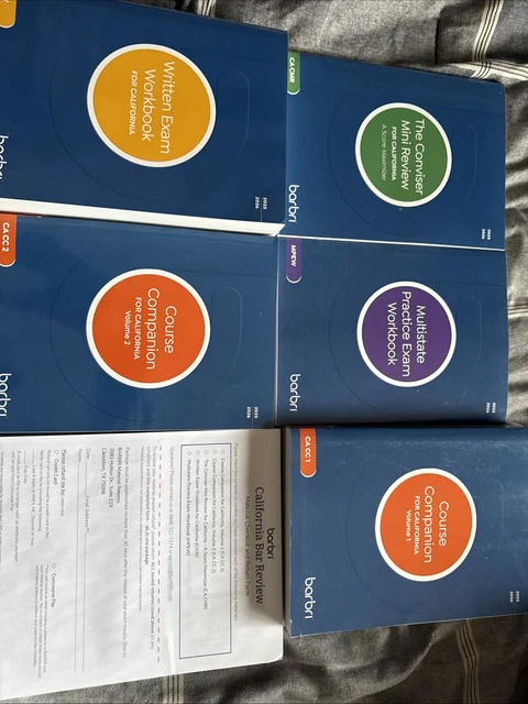 NEW 2025-2026 BARBRI California Bar Review Prep Complete Set! (5 Books ...
