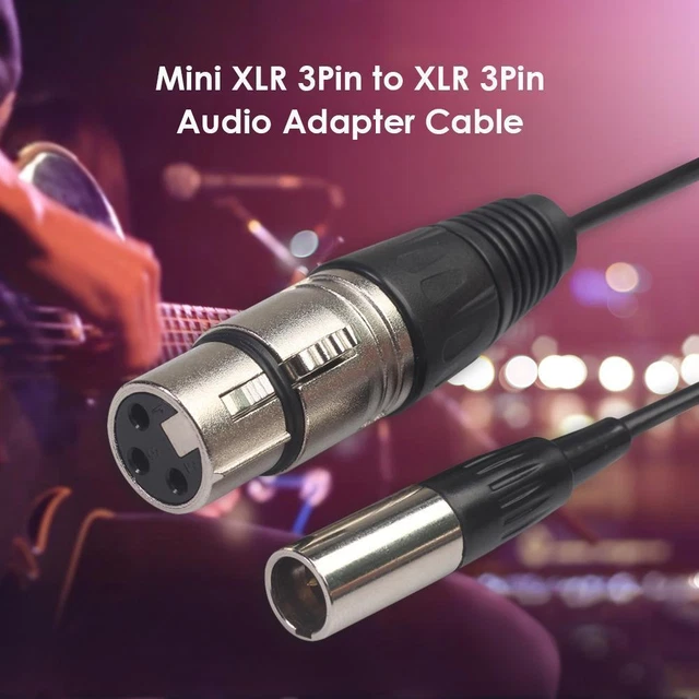 0.3M MINI XLR 3Pin Male to XLR 3Pin Female Camera Microphone Audio ...