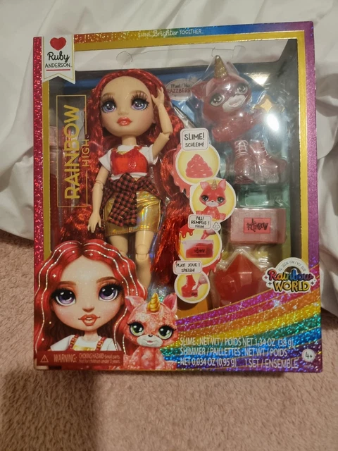 RAINBOW HIGH RUBY Red Fashion Doll With Slime Kit Pet Accessories ...