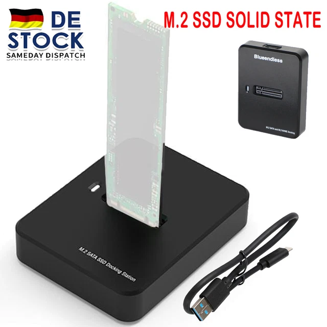 USB 3.1 DUAL-BAY SSD Docking Station M.2 SATA NVME Solid State Drive PC ...