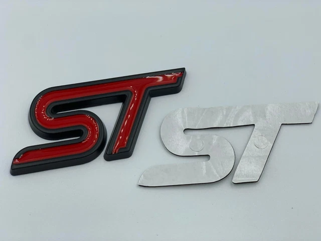 FORD ST BADGE Red BLACK Boot Focus Kuga Puma Fiesta Performance ST Car ...