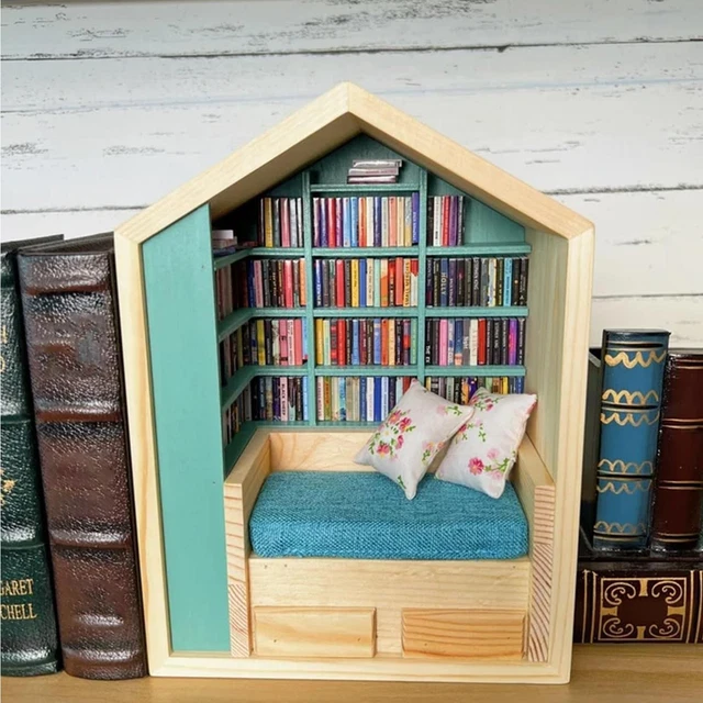MINIATURE DOLL HOUSE Kit Wooden Booknook Kits For Adults 3D Tiny House ...