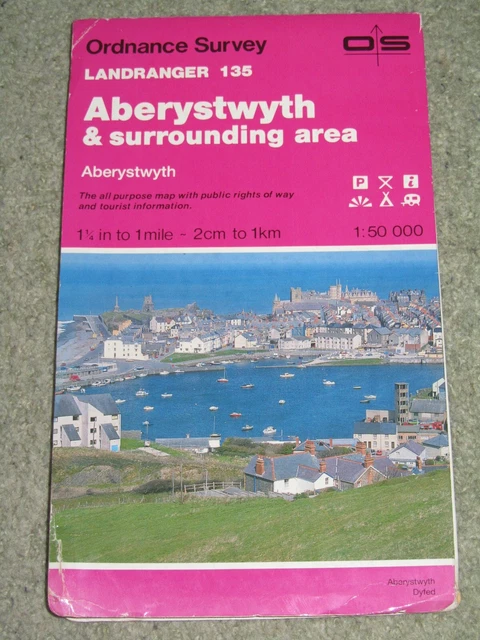 ORDNANCE SURVEY LANDRANGER Map 1:50,000 Sheet 135 Aberystwyth £3.99 ...