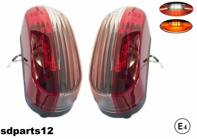 2X FEUX DE Gabarit Latéraux Verticaux LED Blanc Rouge 12V 24V E4 ...