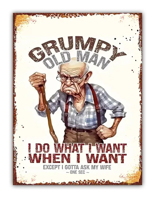 FUNNY & GRUMPY Old Man " Metal Garage Sign Workshop Shed Man Cave £5.29 ...