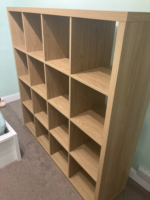 IKEA KALLAX 4X4 Oak Display Shelving Unit - Excellent Condition - 16 ...