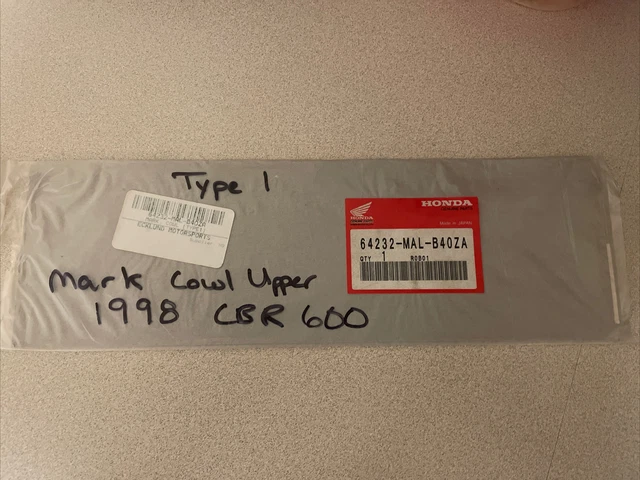 NOS HONDA OEM Upper Cowl Mark Decal 1998 CBR600 64232-MAL-B40ZA $25.00 ...