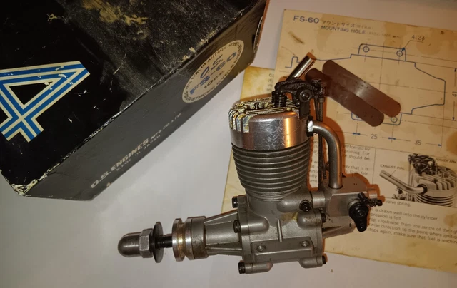 SCARSO MOTORE INCANDESCENTE MkII OS FS 60 open rocker rc, testa ...