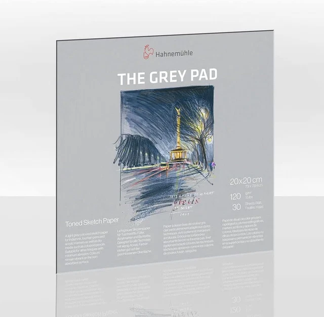 THE GREY PAD 120Gsm 30 Sheets/60 Pages Sketchpad Grey Tinted Paper ...