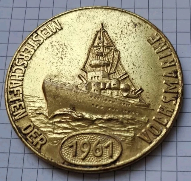 MEISTERSCHAFTEN VOLKSMARINE MARINE 1961 Stufe Gold Medaille DDR GDR EUR ...