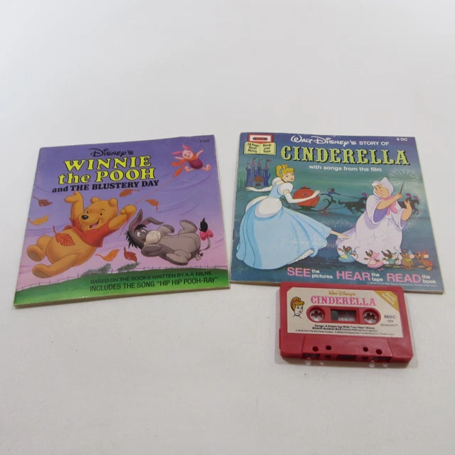 DISNEY STORYTELLER READ Along Book Cassette Cinderella/Winnie The Pooh ...
