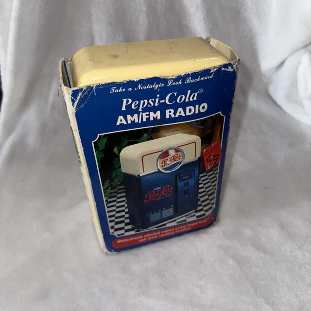 PEPSI COLA MINI Vending Machine AM/FM Transistor 7” Radio 1998 Retro ...