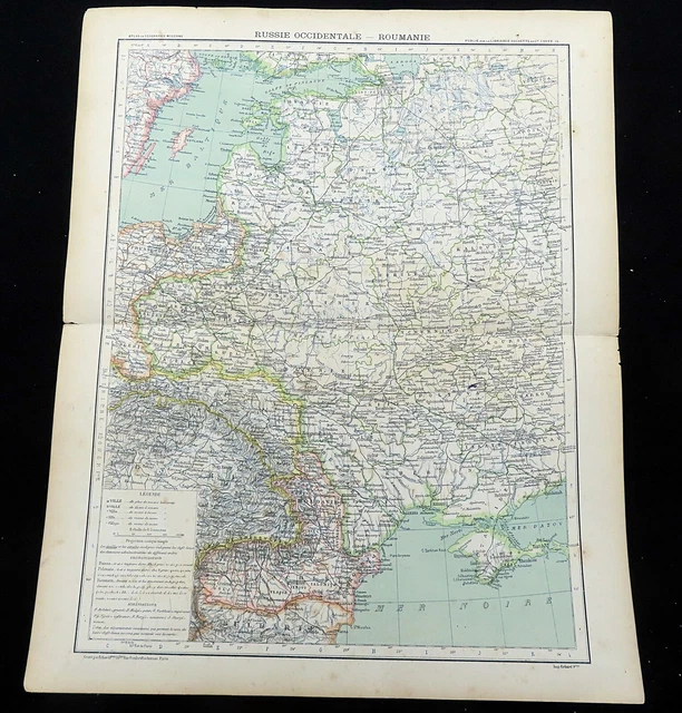 ANTIQUE MAP OF The Ukraine Kiev Russia in Europe Moscow FRENCH 1894 EUR ...