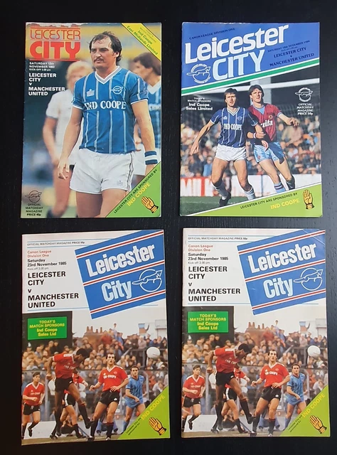 LEICESTER CITY FC football Programmes - home games V Man Utd 1983/84 ...